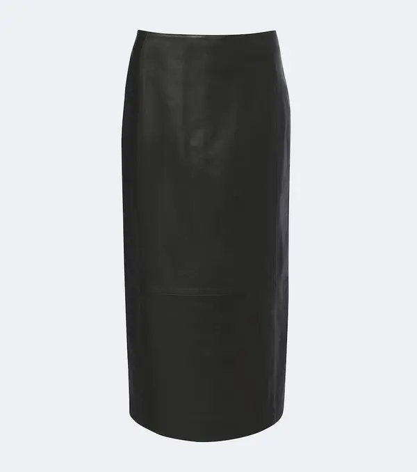 Vince Leather Pencil Skirt - Green