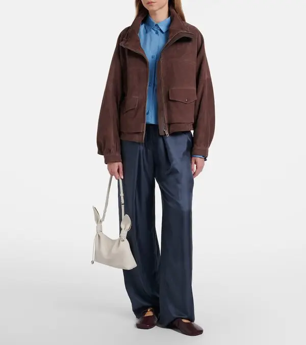 Loewe Scarf Mini Leather Shoulder Bag - White