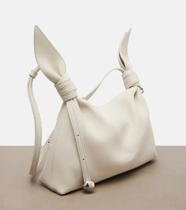 Loewe Scarf Mini Leather Shoulder Bag - White