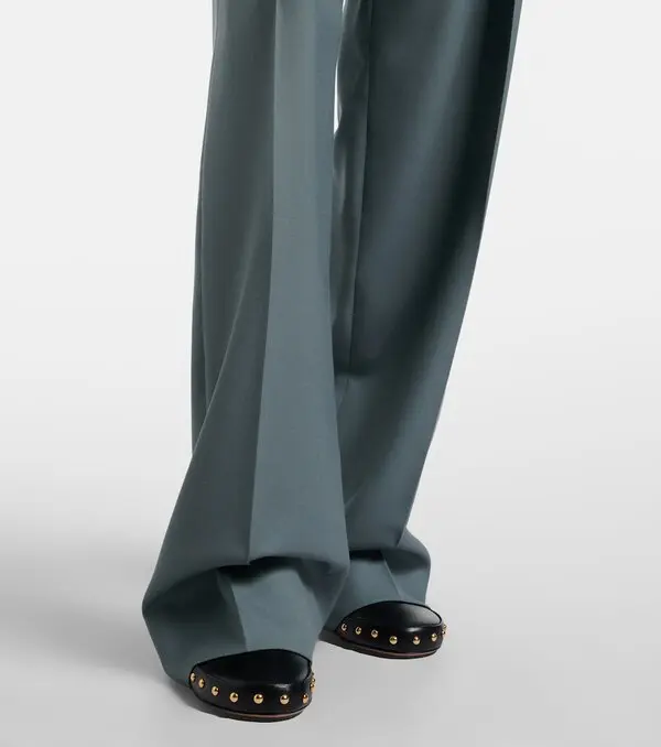 Chloé Pleated Virgin Wool Straight Pants