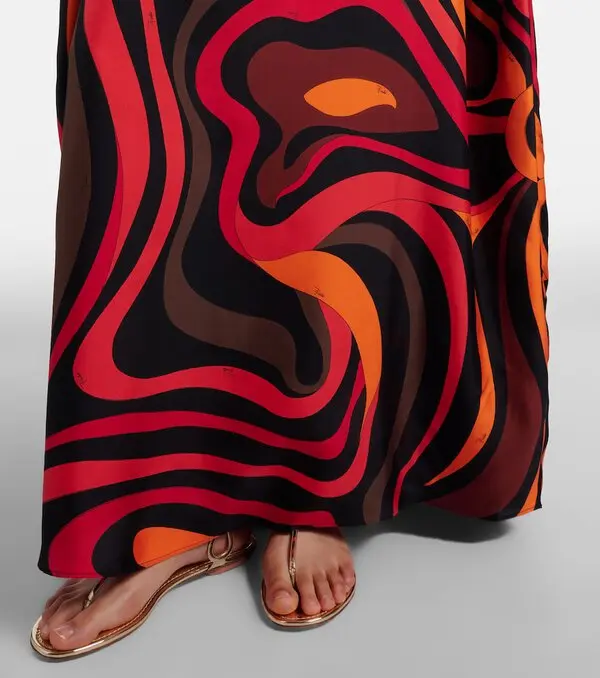 Emilio Pucci Marmo Embellished Silk Twill Kaftan
