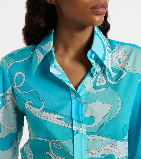 Emilio Pucci Orchidee Cotton Shirt - Blue