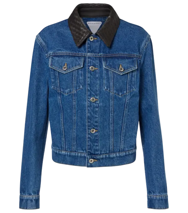Bottega Veneta Intrecciato Denim Jacket - Blue