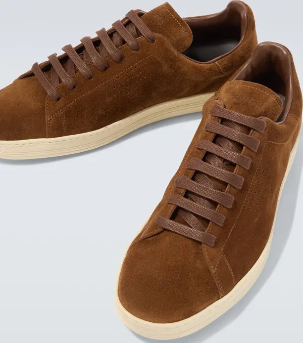 TOM FORD Warwick Perforated Suede Lace-up Sneakers