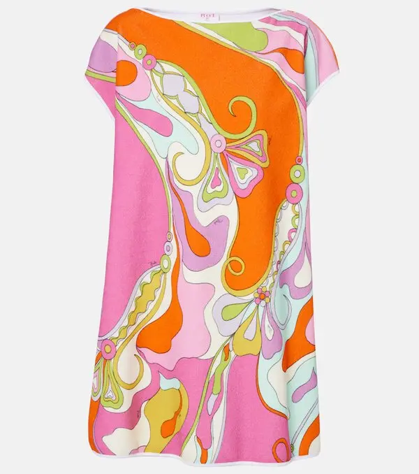 Emilio Pucci Orchidee Cotton-blend Terry Minidress - Multicoloured