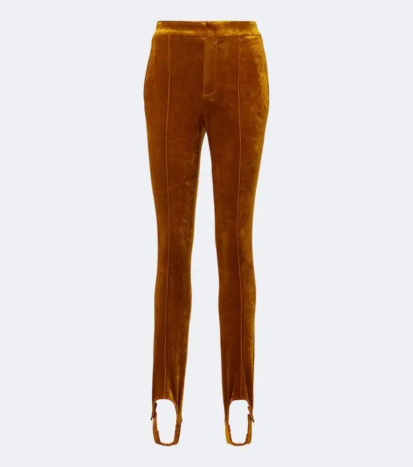 Chloé Velvet Stirrup Pants - Orange