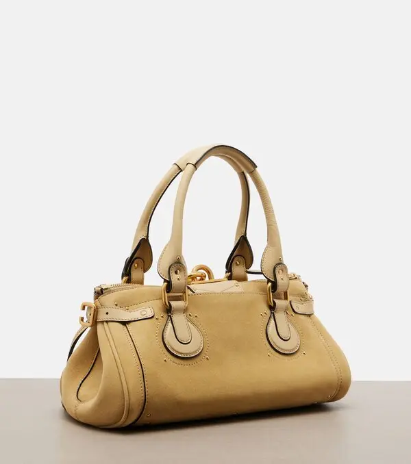 Chloé Paddington Suede Shoulder Bag - Beige
