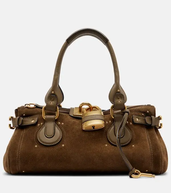 Chloé Paddington Suede Shoulder Bag - Brown