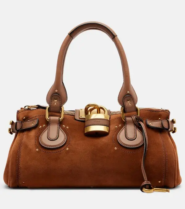 Chloé Paddington Suede Shoulder Bag - Brown