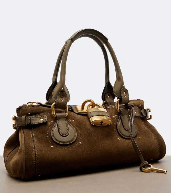 Chloé Paddington Suede Shoulder Bag - Brown