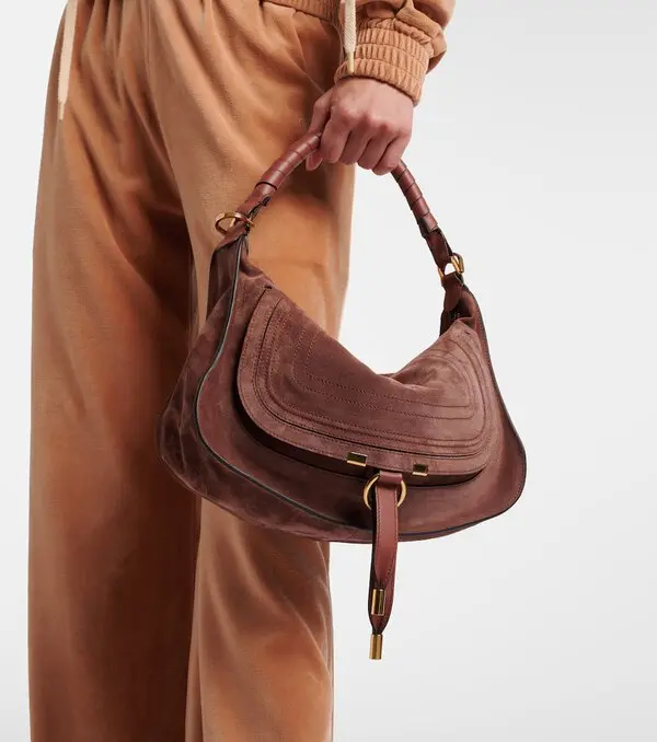 Chloé Marcie Small Suede Shoulder Bag - Brown