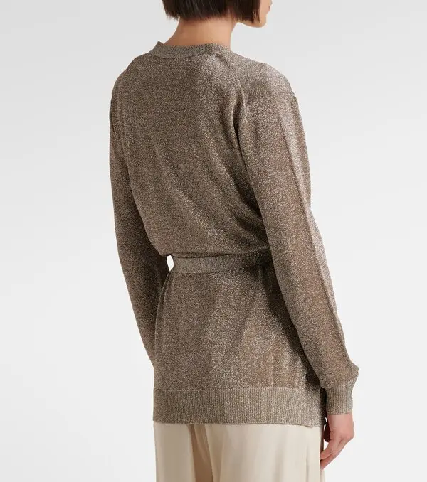 Missoni Knitted Lamé Wrap Cardigan - Brown