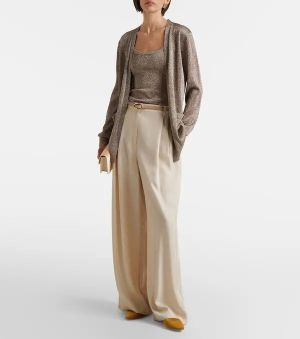 Missoni Knitted Lamé Wrap Cardigan - Brown