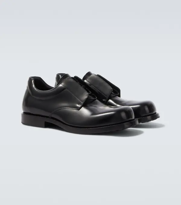 Balenciaga Brushed Leather Derby Shoes - Black
