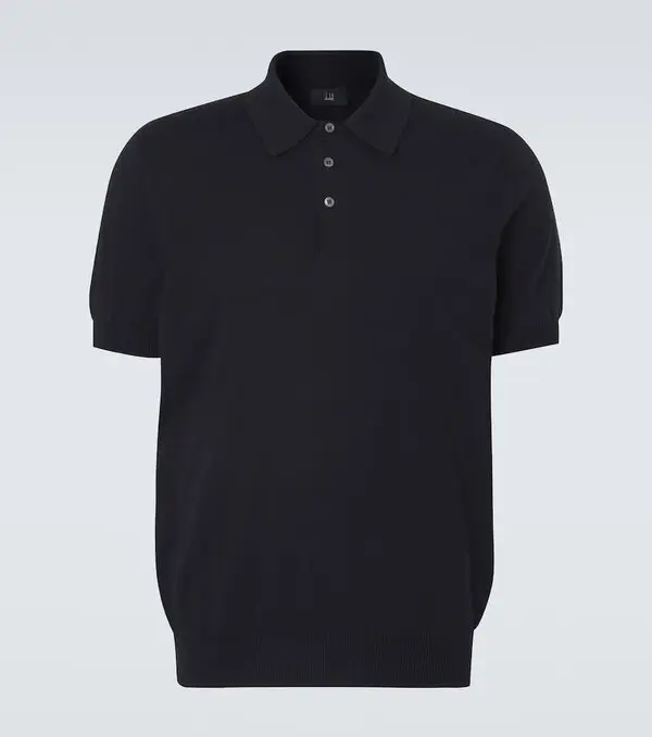 Dunhill Cotton And Silk Polo Sweater - Blue