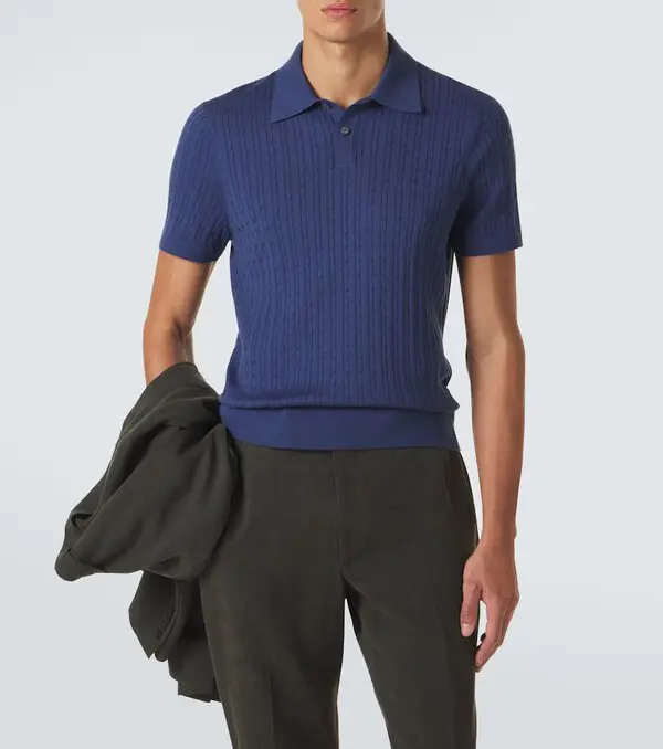 Dunhill Cotton And Silk Polo Sweater