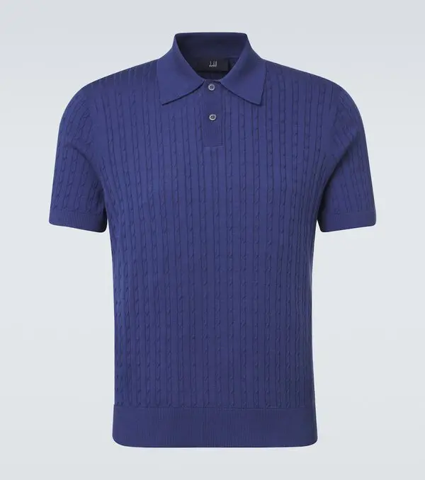 Dunhill Cotton And Silk Polo Sweater - Blue