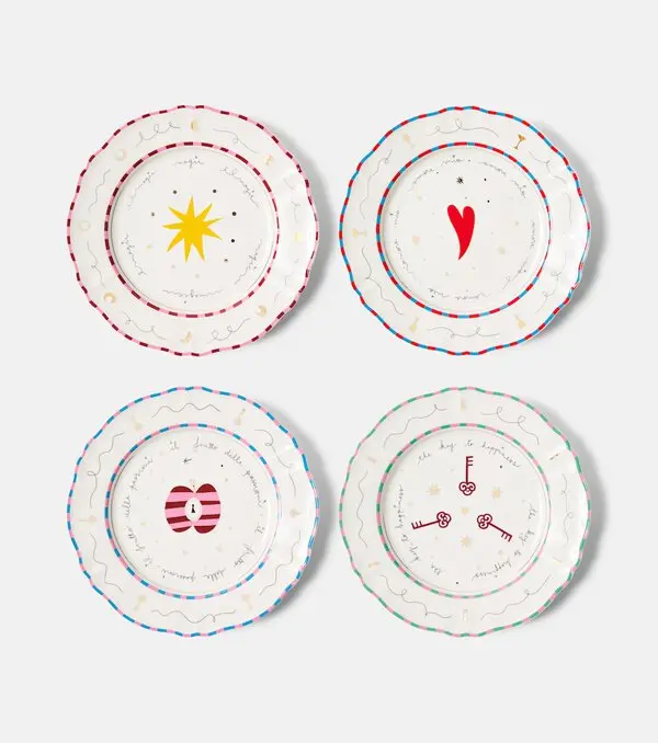 BITOSSI Il Frutto Della Passione Set Of 4 Porcelain Dinner Plates - Multicoloured