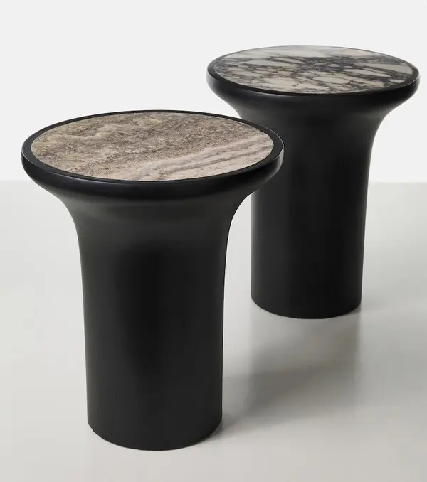 101 COPENHAGEN Trumpet Tall Travertine Side Table