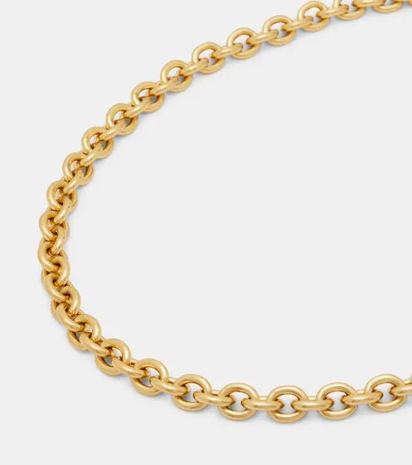 Chloé Pleated Heart Pendant Necklace - Gold