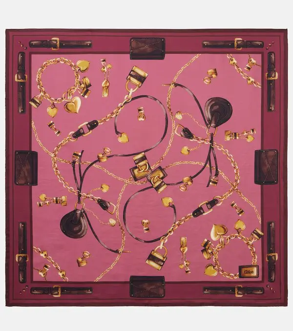 Chloé Paddington Silk Scarf - Pink