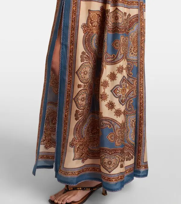 Zimmermann Mahon Printed Silk Maxi Dress - Blue