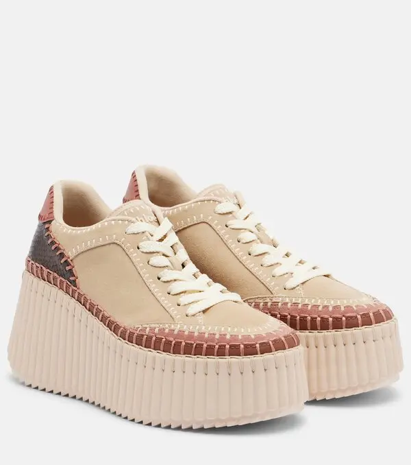 Chloé Nama Suede Platform Sneakers