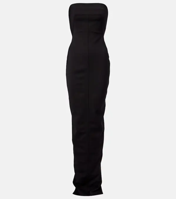 Rick Owens Wool-blend Bustier Gown - Black