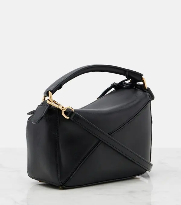 Loewe Featherlight Puzzle Mini Top-handle Bag - Black