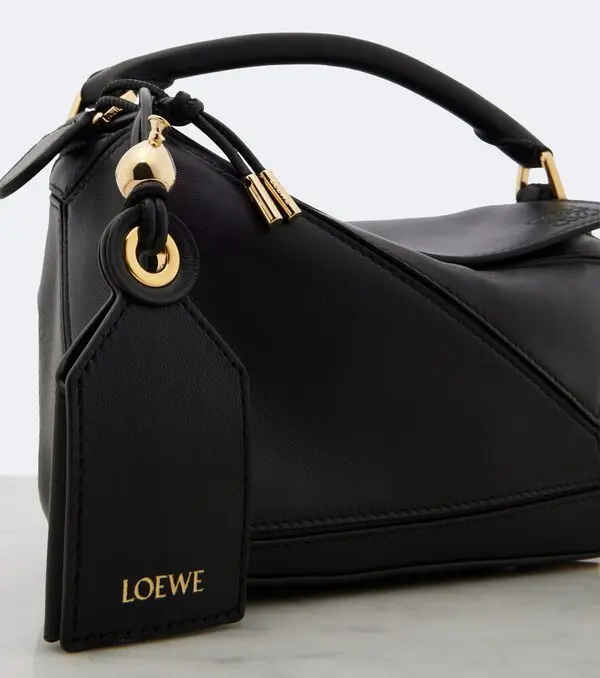 Loewe Featherlight Puzzle Mini Top-handle Bag - Black