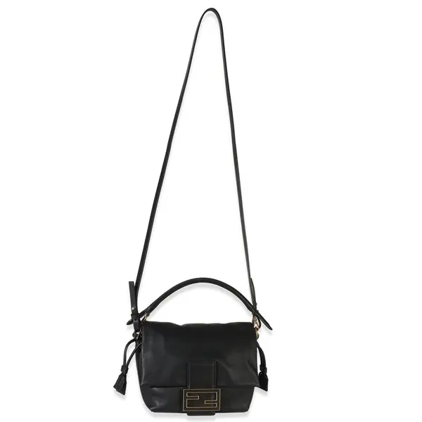 Fendi Nappa Mamma Baguette Shoulder Bag - Black