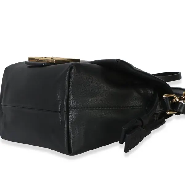 Fendi Nappa Mamma Baguette Shoulder Bag - Black