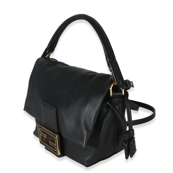 Fendi Nappa Mamma Baguette Shoulder Bag - Black