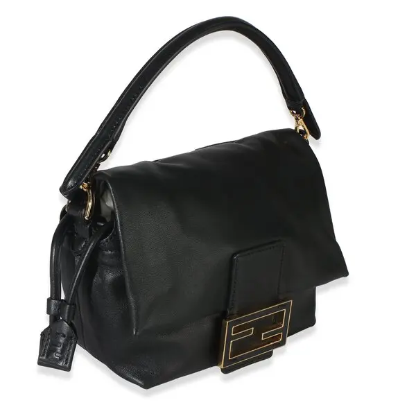 Fendi Nappa Mamma Baguette Shoulder Bag - Black
