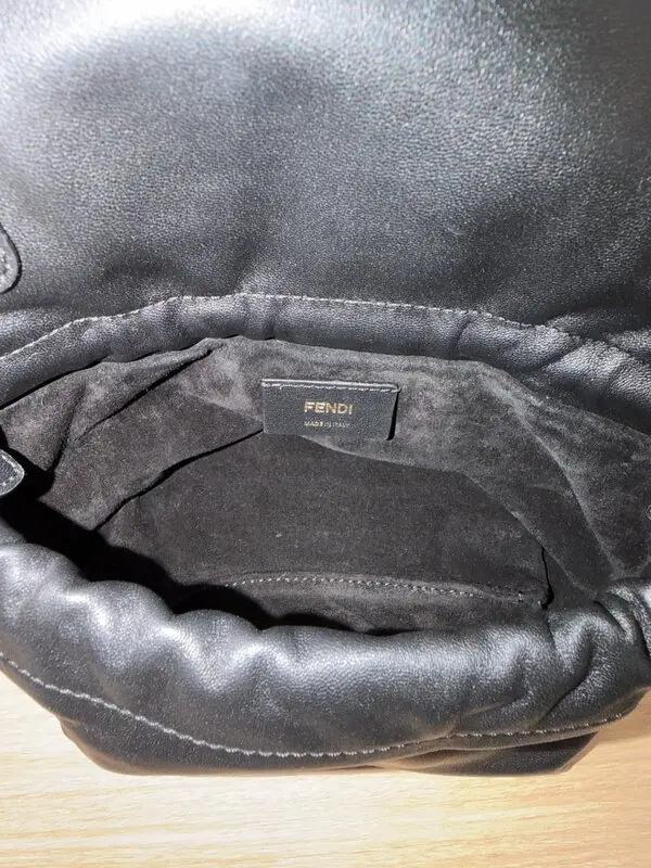 Fendi Nappa Mamma Baguette Shoulder Bag - Black
