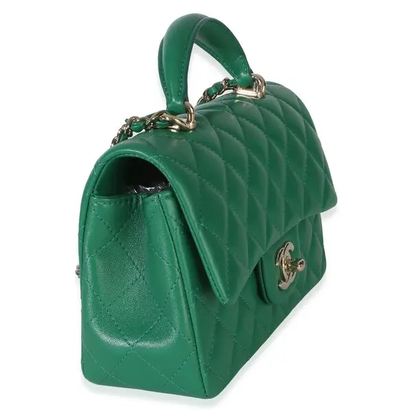 Chanel Quilted Lambskin Top Handle Rectangular Flap Bag