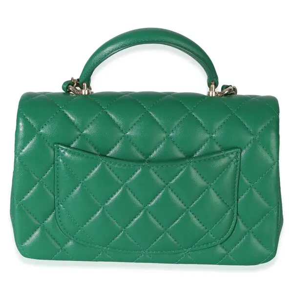 Chanel Quilted Lambskin Top Handle Rectangular Flap Bag