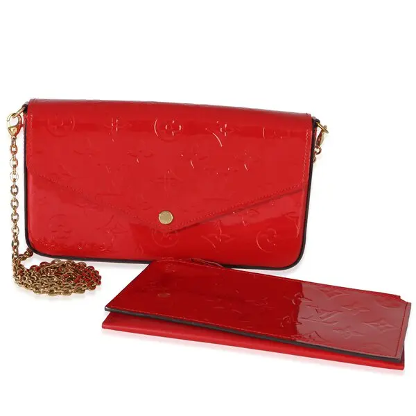 LOUIS VUITTON Monogram Vernis Felicie Pochette - Red