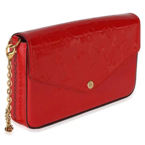 LOUIS VUITTON Monogram Vernis Felicie Pochette - Red