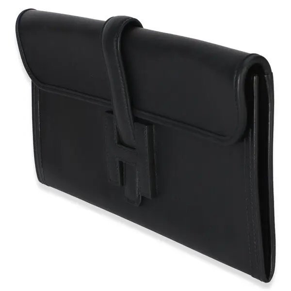 Hermès Evercolor Jige Elan 29 Clutch - Black