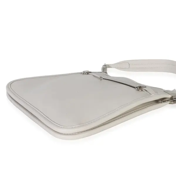 Gucci Calfskin Horsebit Slim Shoulder Bag - White