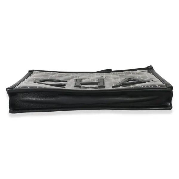 Chanel Tweed Pvc Lambskin Logo Pouch