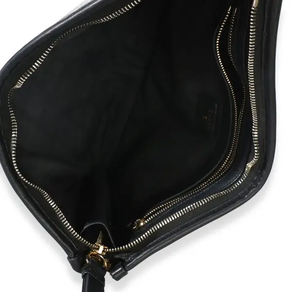 Chanel Tweed Pvc Lambskin Logo Pouch