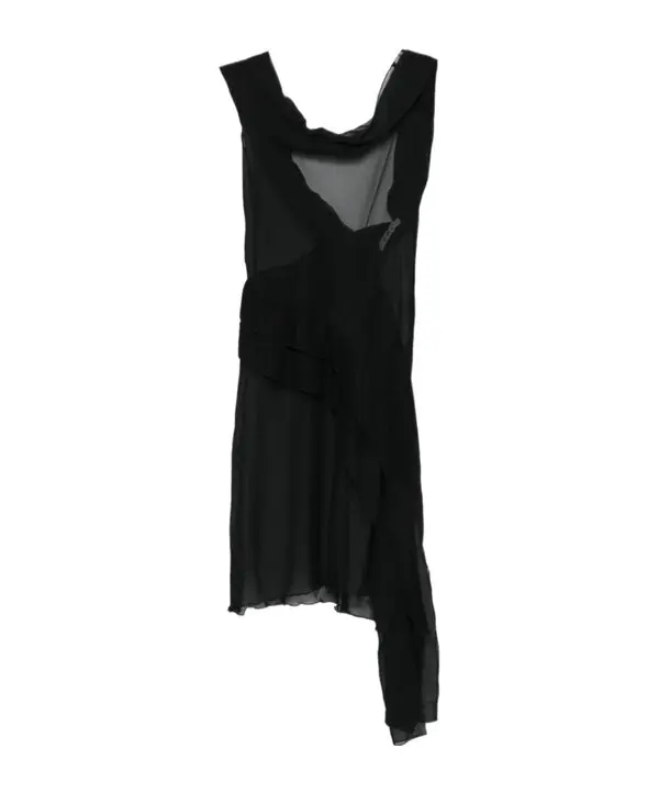 Gimaguas Boa Draped Mini Dress - Black