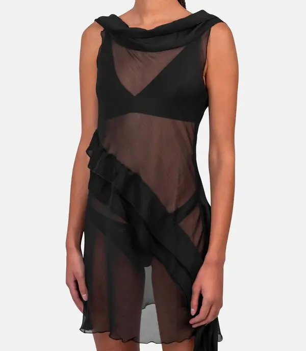 Gimaguas Boa Draped Mini Dress