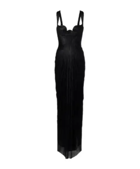 MARIA LUCIA HOHAN Anais Open-back Silk Mousseline Gown - Black