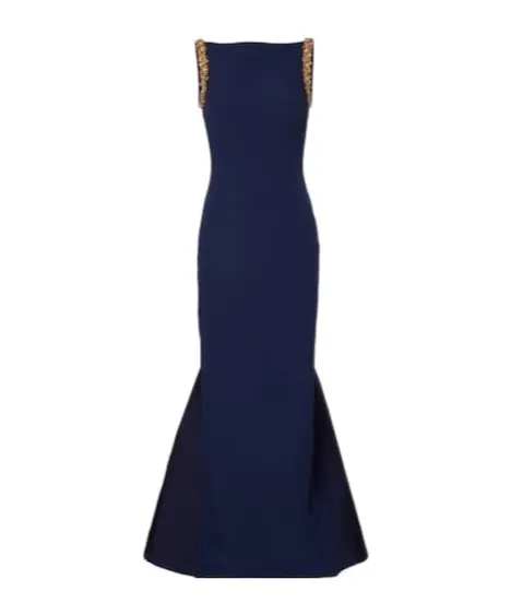 SAFIYAA LONDON Sloane Embellished Crepe Gown