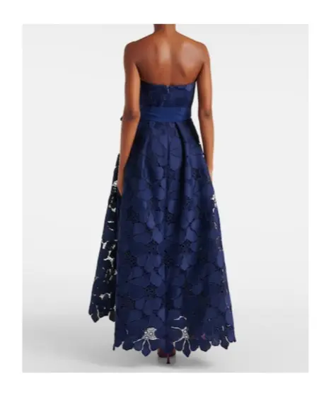 Elie Saab Strapless Lace Gown With Fitted Waist