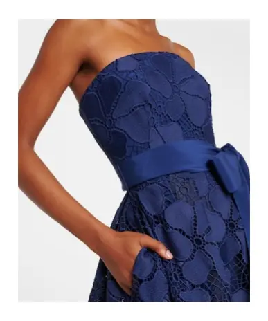 Elie Saab Strapless Lace Gown With Fitted Waist