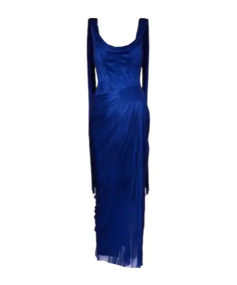 MARIA LUCIA HOHAN Metallic Silk Tulle Gown - Blue